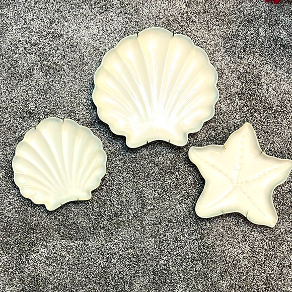 Wall Decor | Set Of 3 Seashell Plates | Poshmark